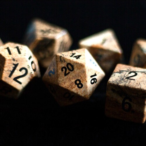 Coral Fossil Gemstone Polyhedral Dice Set: Hand Carved With - Etsy
