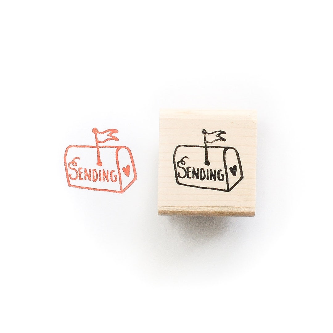 Sending Love Rubber Stamp, Mailbox Stamp, Snail Mail Rubber Stamp, Pen ...