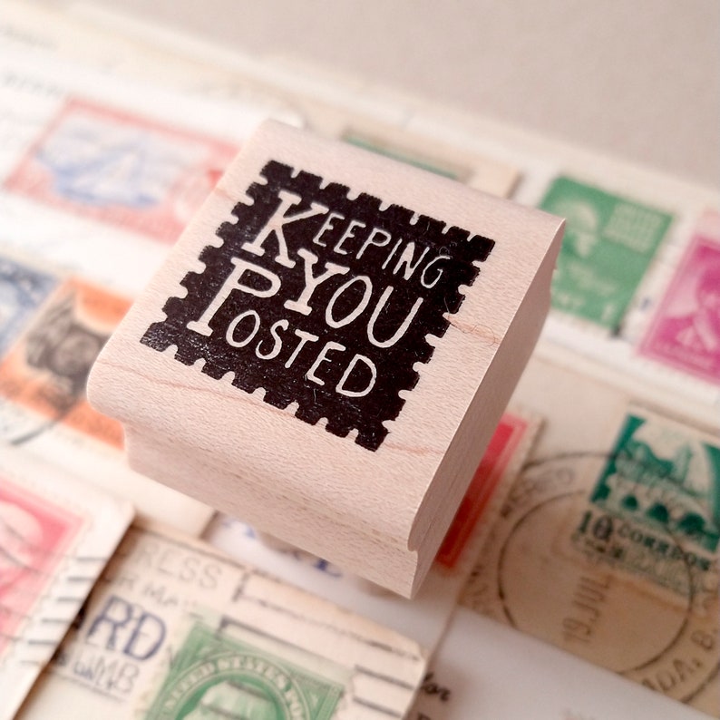 Keeping You Posted Rubber Stamp - Etsy