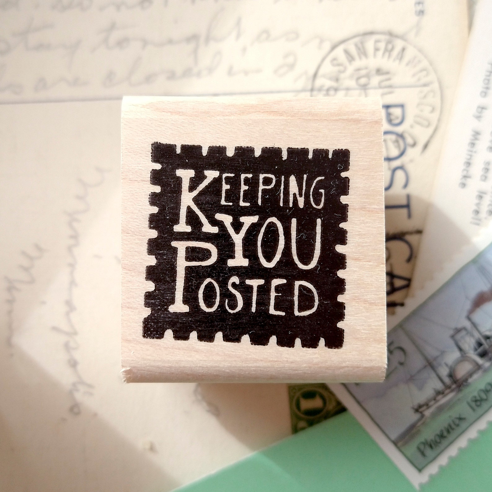 Keeping You Posted Rubber Stamp - Etsy