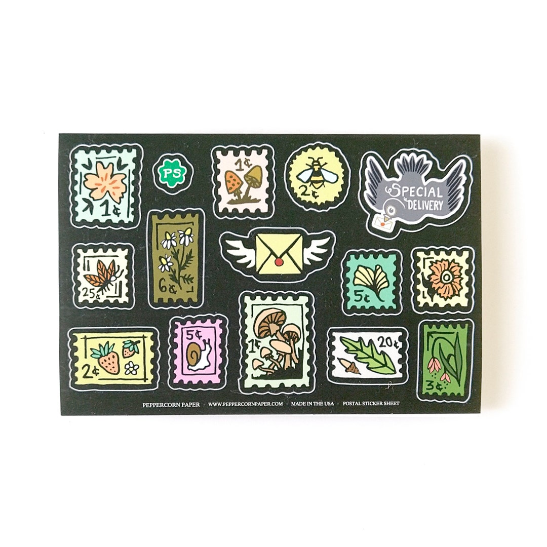 Postage Stamp Sticker Sheet - Etsy