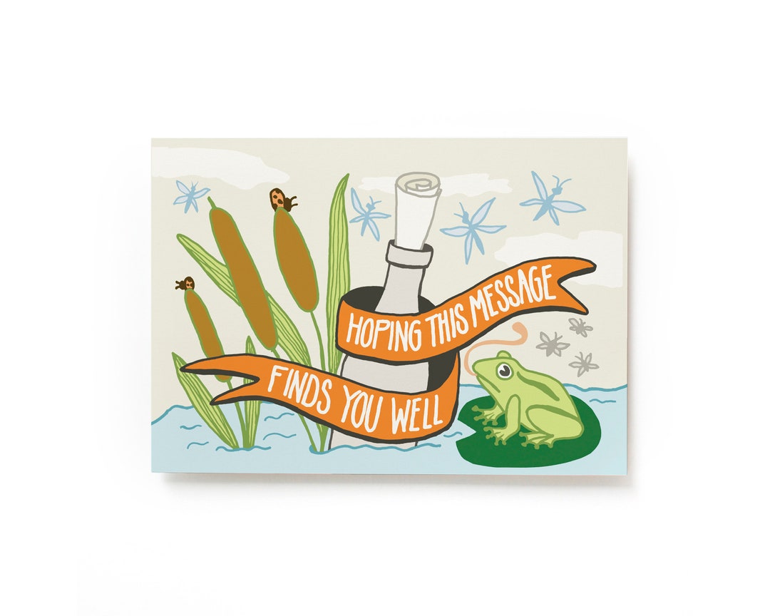 Hoping This Message Finds You Well Postcard, Message in a Bottle ...