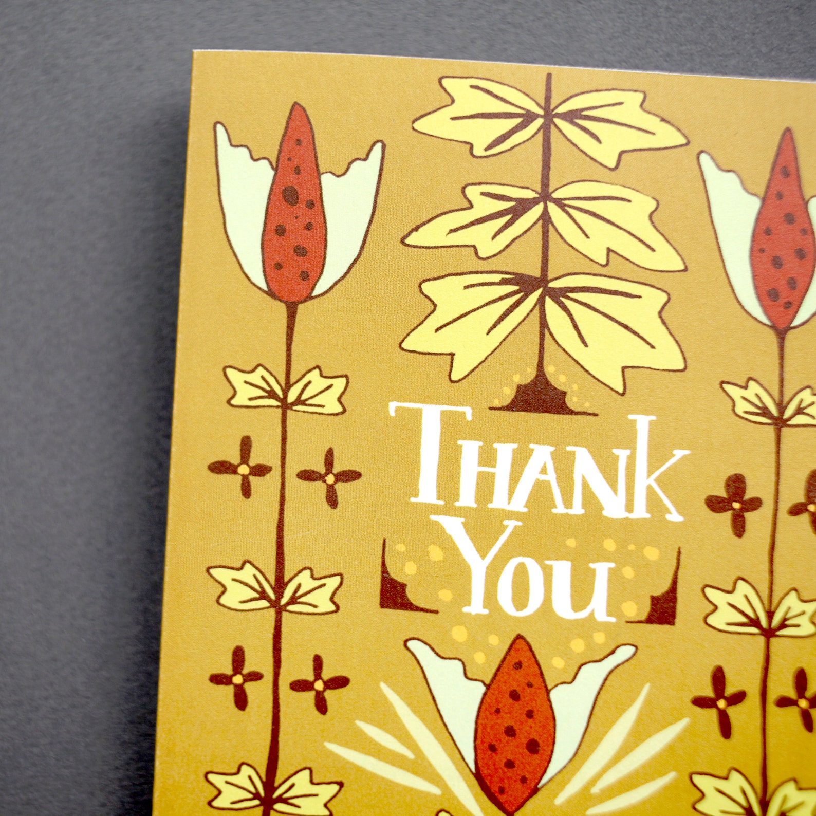 Floral Folk Art Thank You Thank You Tall Folk Flowers - Etsy
