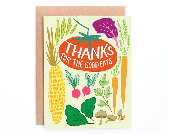 Thank You for the Good Eats, Food Thank You Card, Hospitality Thank You ...