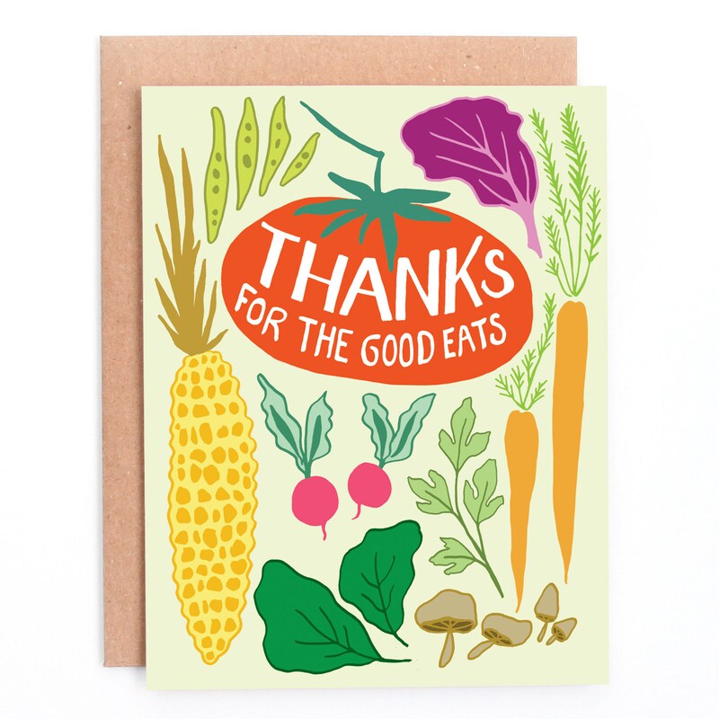 Thank You for Food Card - Etsy