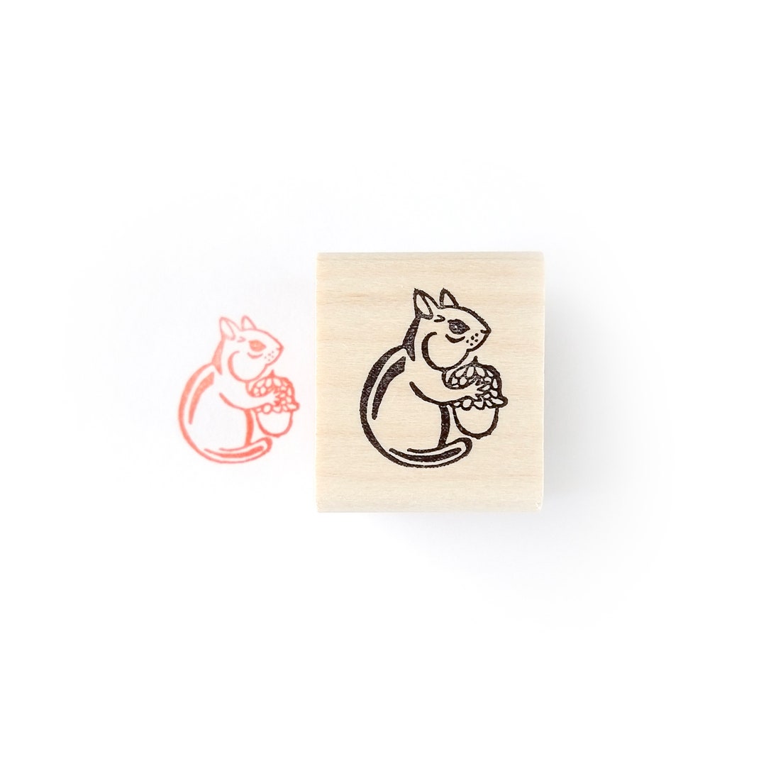Chipmunk Rubber Stamp, Woodland Animal Rubber Stamp, Animal Stamp - Etsy