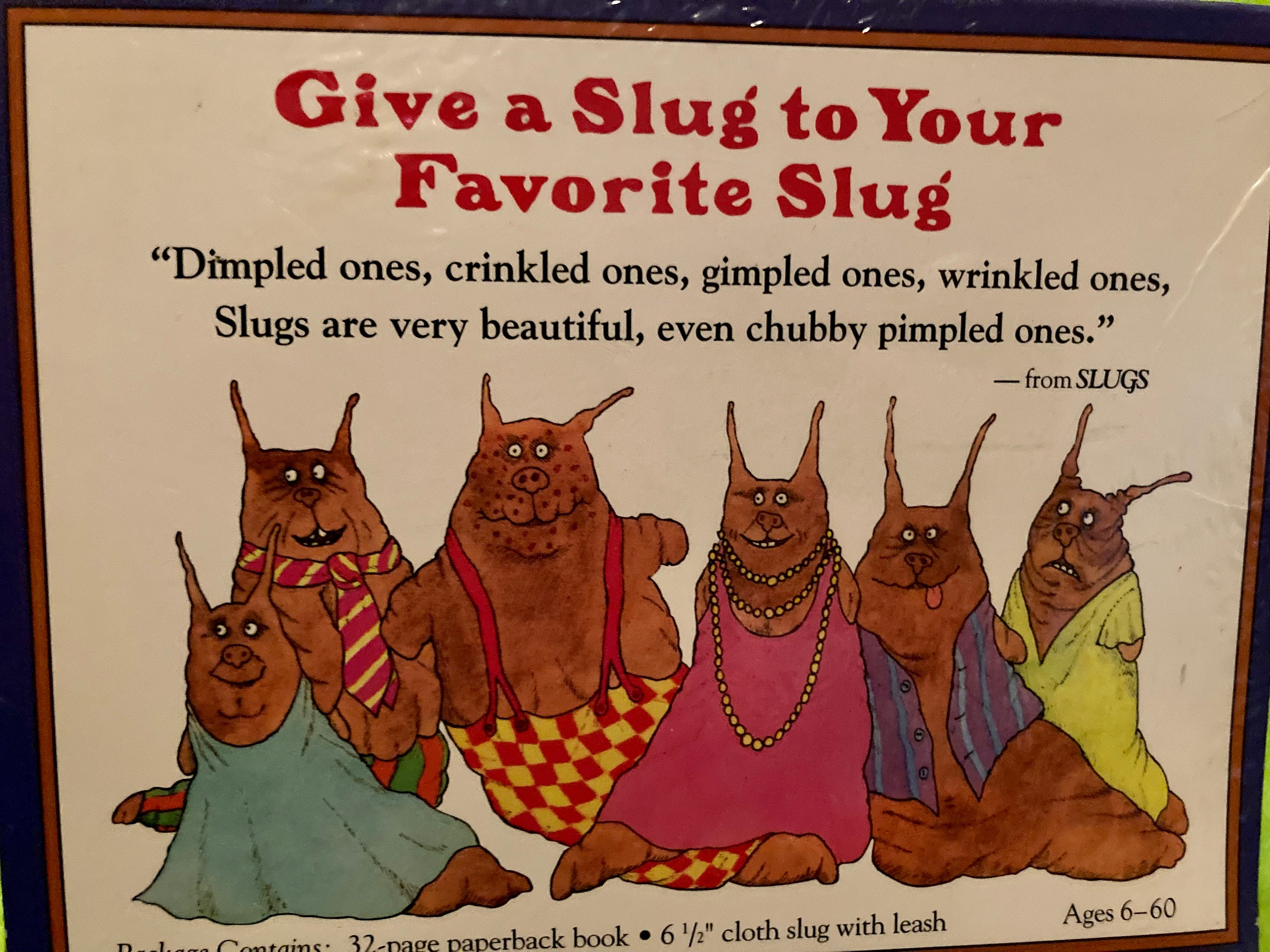 Vtg SLUGS Your Very Own Book and Pet Slug Plush by David Greenberg ...