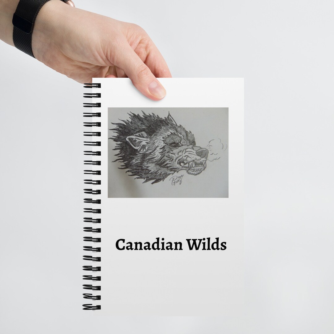 Hand Drawn Wolf Notebook, Animal Sketch Journal, Wildlife Diary, Nature ...