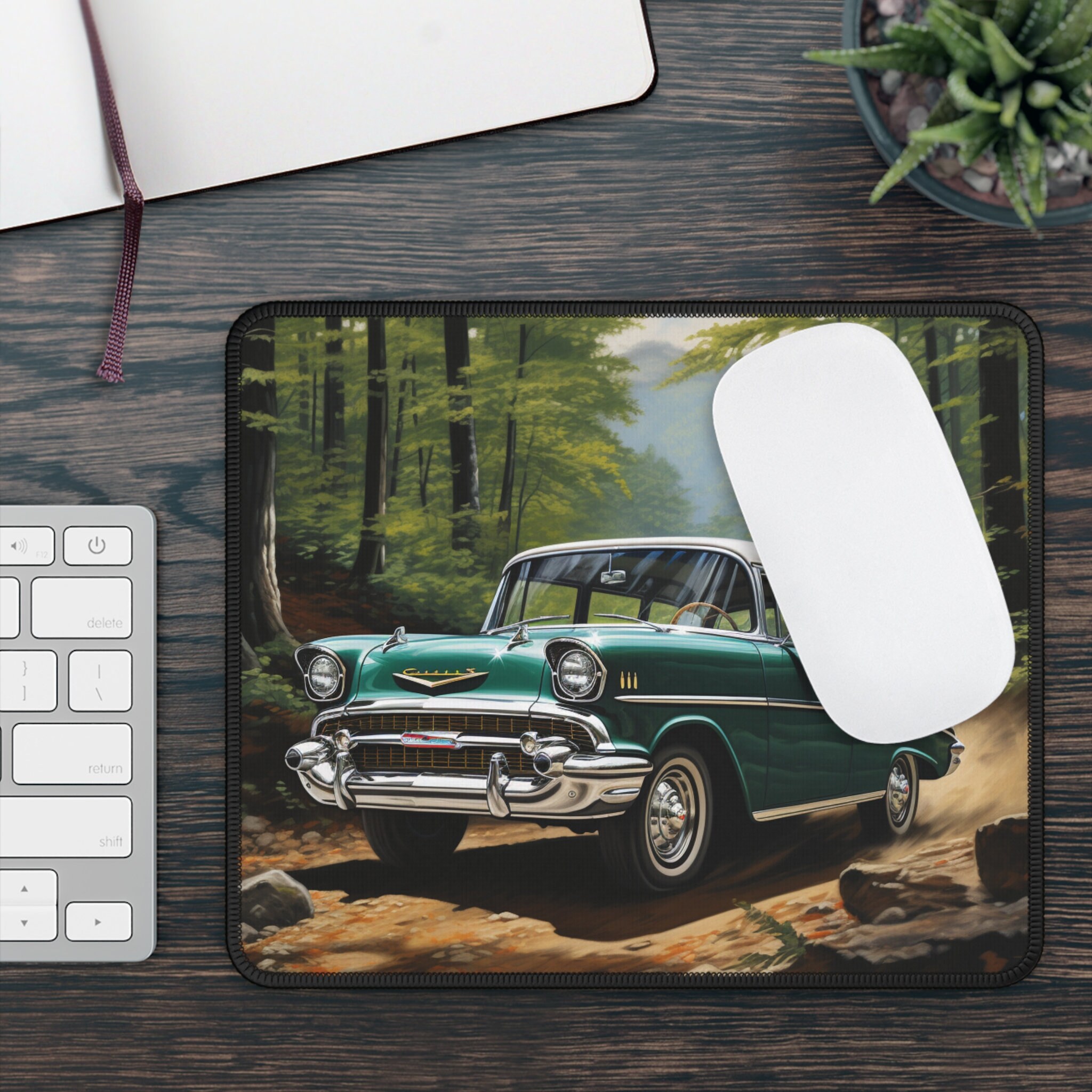 1957 Chevy Stationwagon Mouse Pad, Retro Car Theme, Vintage Style Mouse ...