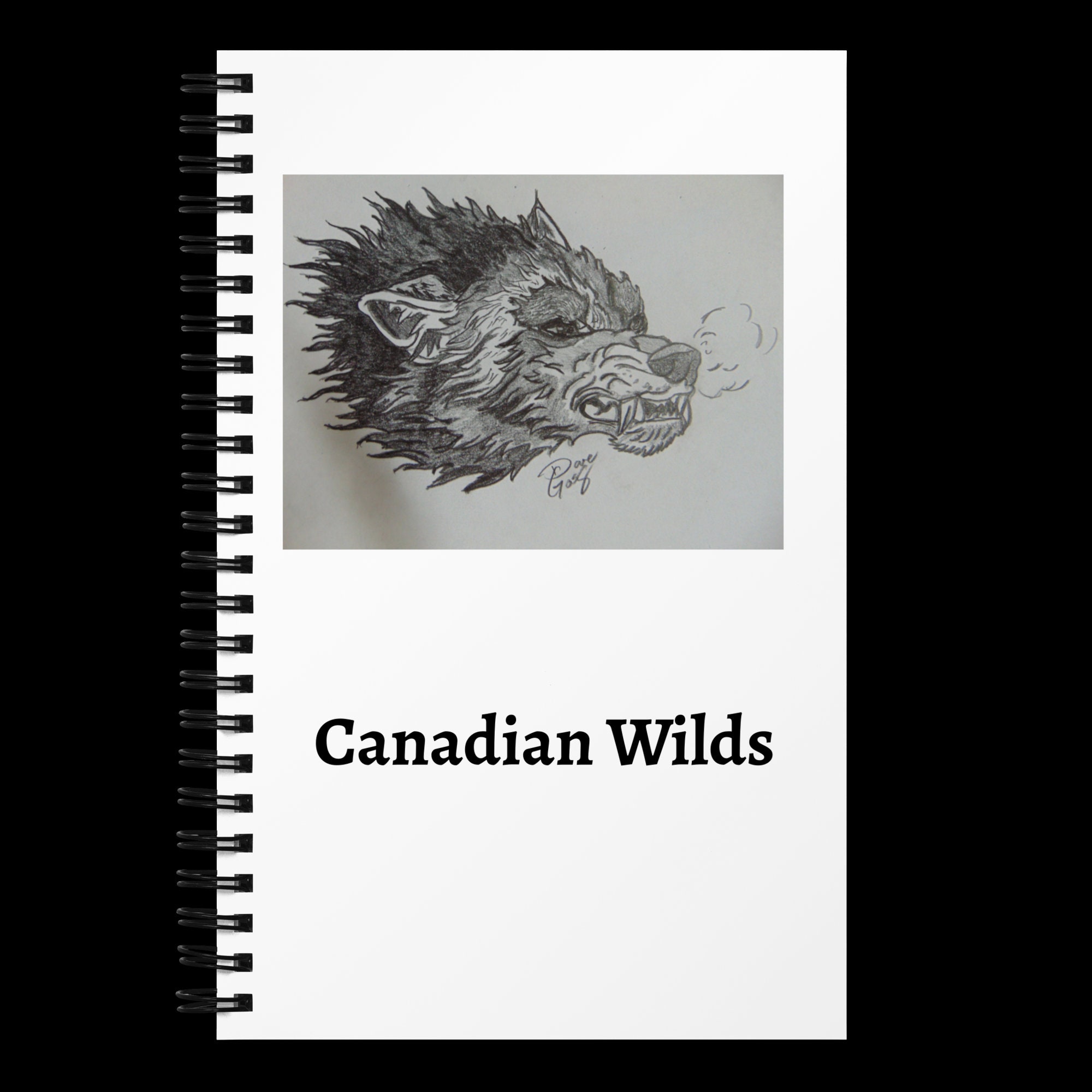 Hand Drawn Wolf Notebook, Animal Sketch Journal, Wildlife Diary, Nature ...