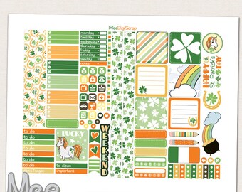 March planner stickers printable for use in Happy plannerSt. | Etsy