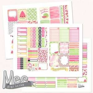 Watermelon Planner Stickers,printable Planner Stickers,watermelon ...