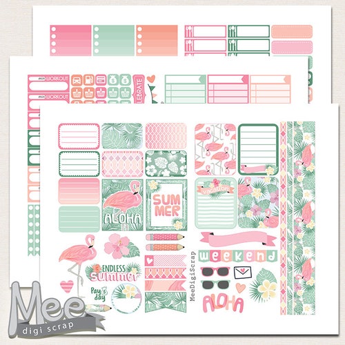 Summer Planner Stickers Printable Weekly Kit for Erin Condren - Etsy