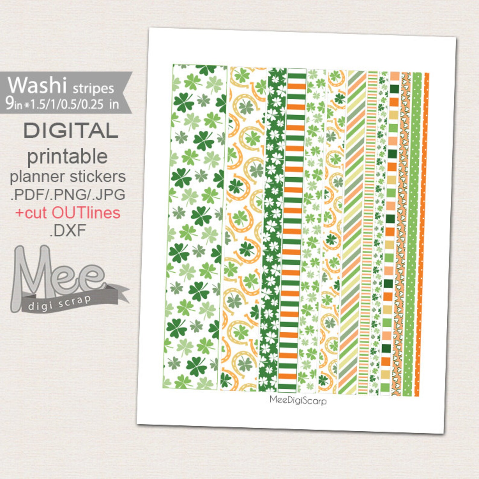 St. Patricks Day Printable Washi Tapemarch Washi - Etsy