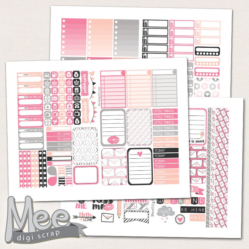 Printable Planner Stickers Kit for Use in the Happy | Etsy
