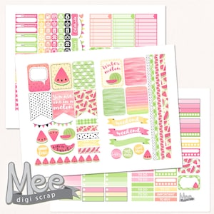 Watermelon Planner Stickers,printable Planner Stickers,watermelon ...