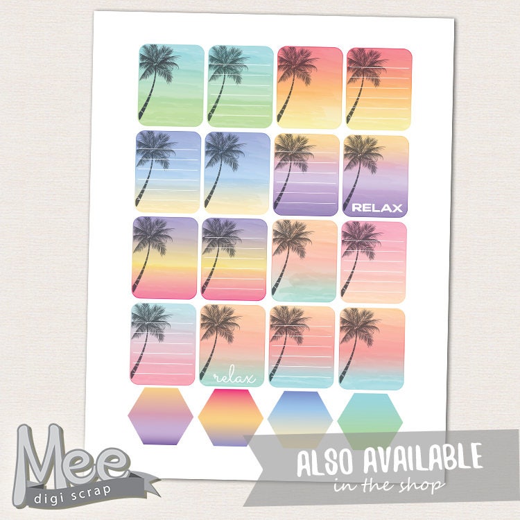 Tropical Pineapple Planner Stickers for Erin Condren | Etsy