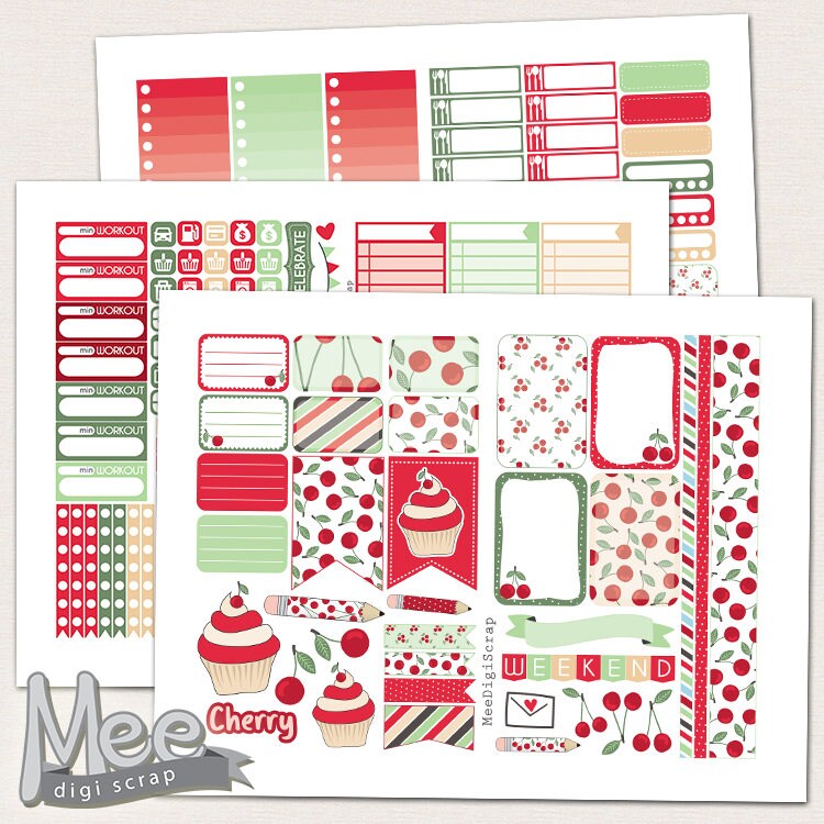 Printable planner stickers for use with The Happy plannerRed | Etsy