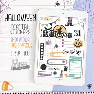 Halloween Digital Planner Stickers,precropped Digital Sticker for Use ...
