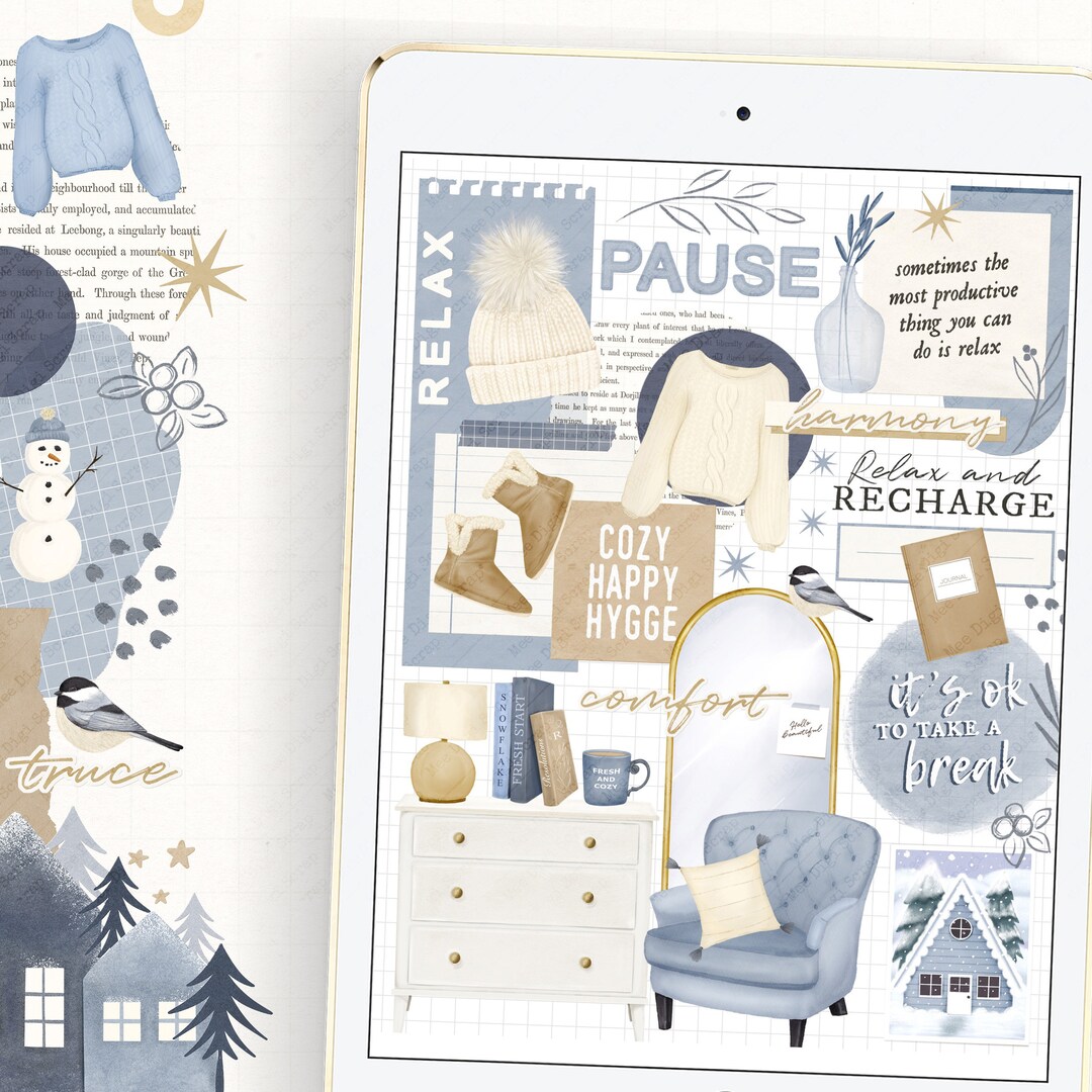 Cozy Winter Hygge Digital Planner Stickers (PNG) - Etsy