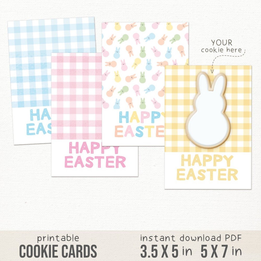 Easter Cookie Cards: Printable Packaging, 3.5x5 & 5x7 (PDF) - Etsy