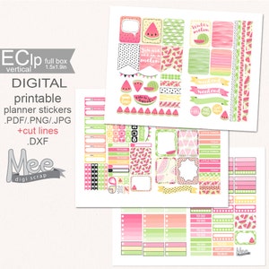 Watermelon Planner Stickers,printable Planner Stickers,watermelon ...