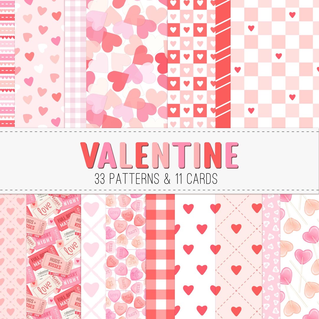 Valentine's Day Seamless Pattern Background,valentine Digital ...