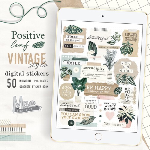 Boho Plants Stickers Digital Printable Planner Bujo - Etsy