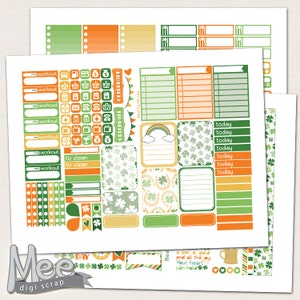 St. Patrick's Day Planner Stickers,eclp Size Weekly Kit Printable,march ...