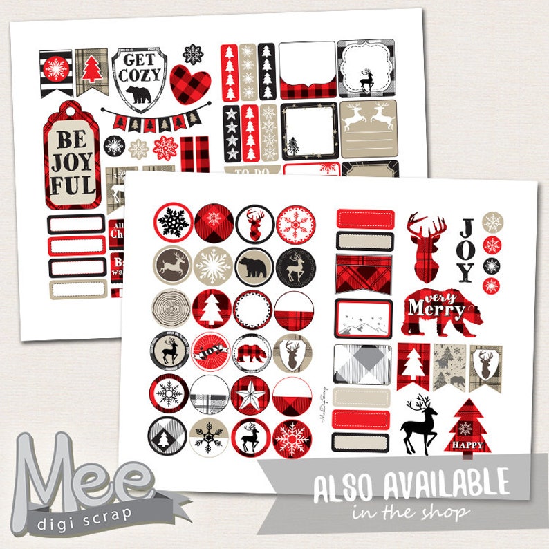 Christmas Digital Paperbuffalo Plaids Digital - Etsy