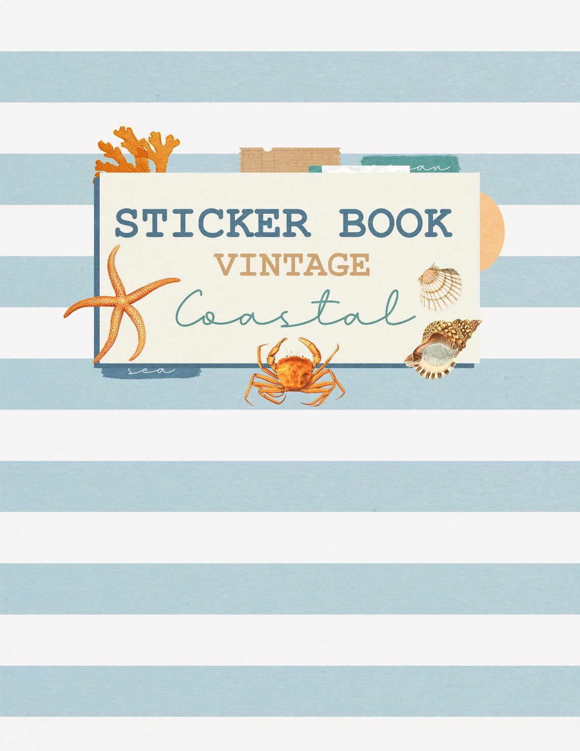Vintage Coastal planner stickers for digital planner | Etsy