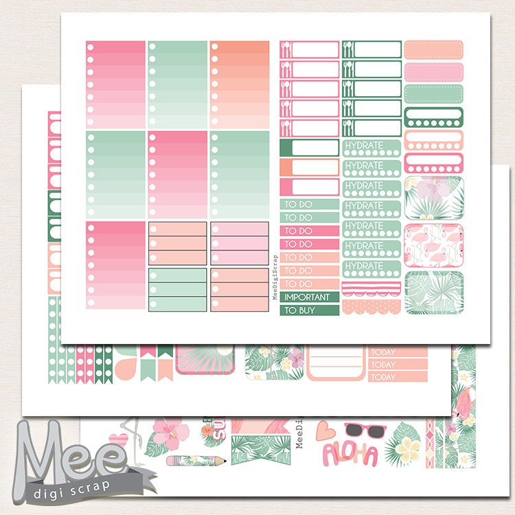 Summer Planner Stickers Printable Kit for Classic Happy | Etsy