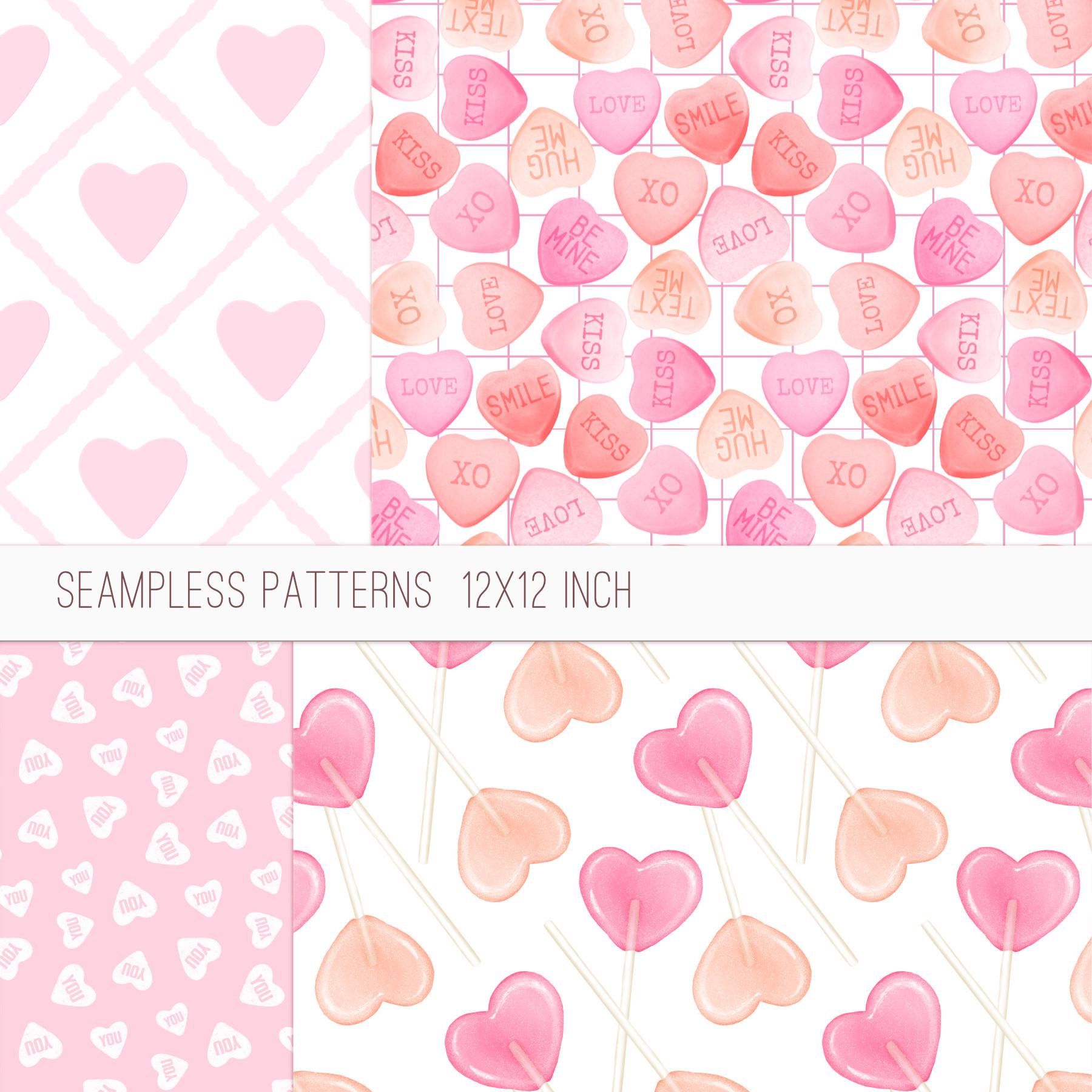 Valentine's Day Seamless Pattern Background,valentine Digital ...