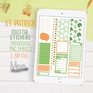 March Digital Stickers,st. Patrick's Planner Stickers for Use With ...