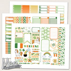 March Planner Stickers Printable for Use in Happy Planner,st. Patricks ...