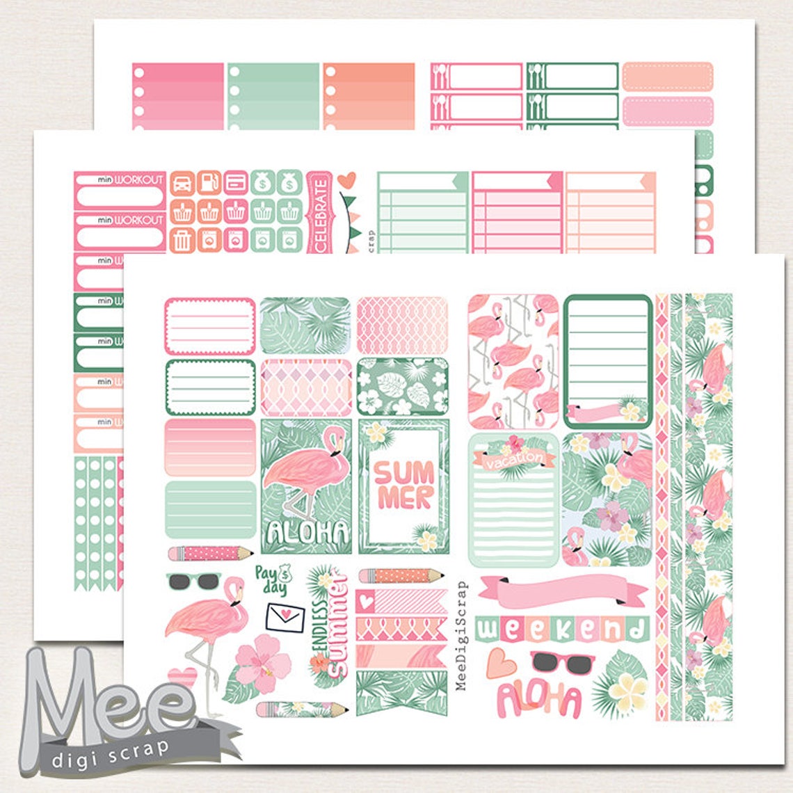 Summer Planner Stickers Printable Kit for Classic Happy | Etsy