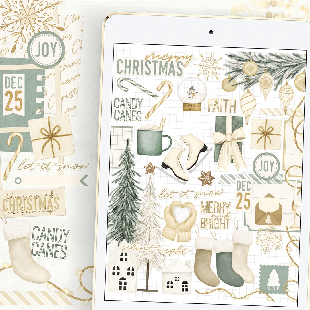 Winter Christmas Digital Planner Stickers: Hygge Bujo (PNG, Goodnotes ...