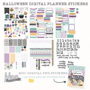 Halloween Digital Planner Stickers,precropped Digital Sticker for Use ...