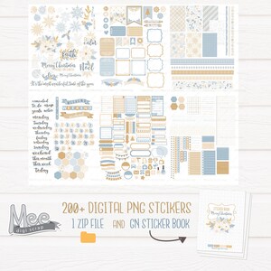 White Christmas Digital Stickers,winter Digital Stickersfor Use With ...