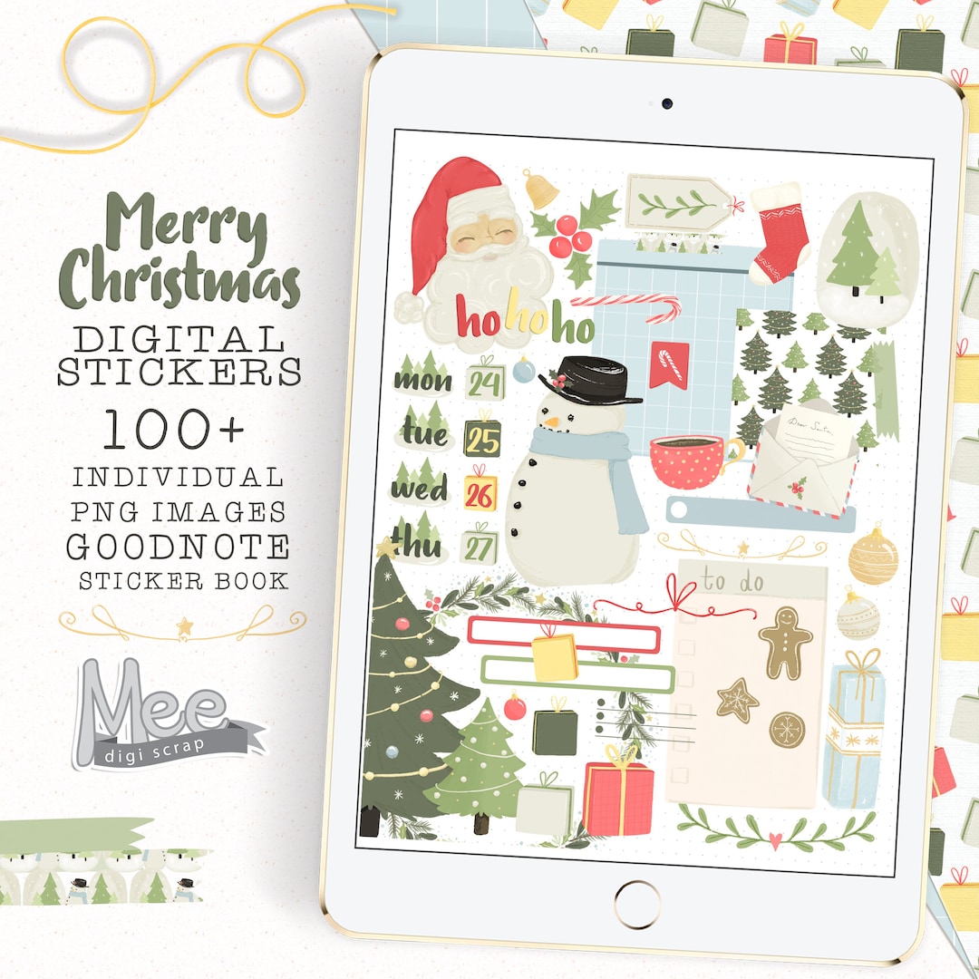 Christmas Digital Planner Stickers: Goodnotes Bujo (PNG) - Etsy