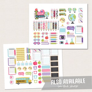 School Printable Planner Stickers for Eclp,back to School Planner ...