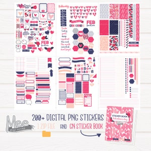 Valentines Day Digital Stickers,february Digital Stickers for Use With ...