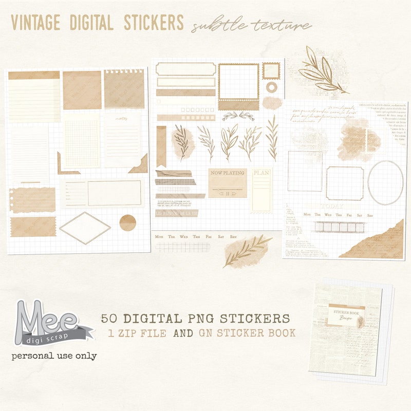 Neutral Stickers - Etsy