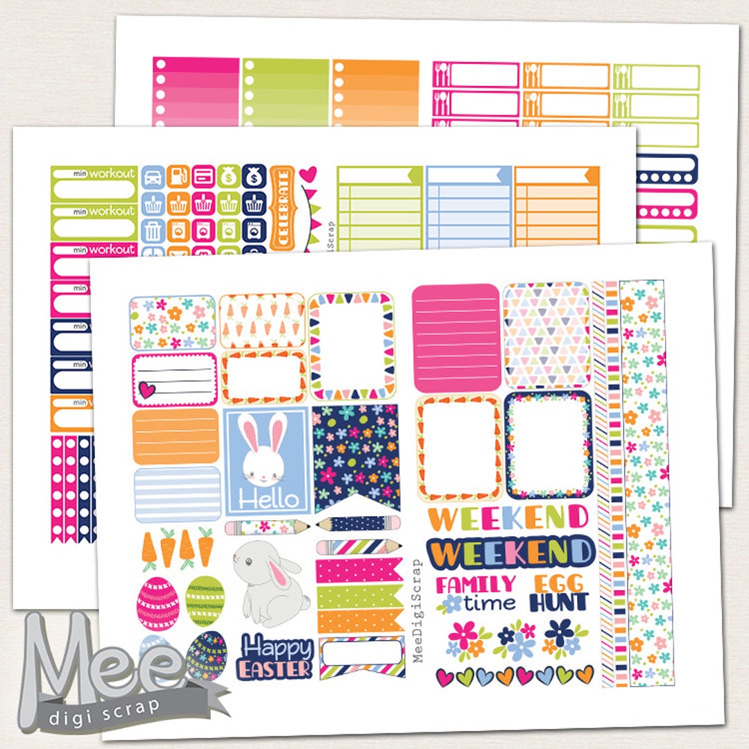 Easter Planner Stickers: Weekly Kit for Erin Condren (printable) - Etsy