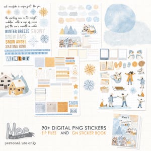 Winter Digital Planner Stickers,aesthetic PNG Stickers for Journals ...