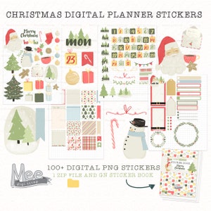 Christmas Digital Planner Stickers: Goodnotes Bujo (PNG) - Etsy