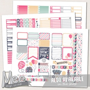 Date Cover Stickers,printable Planner Stickers,new Years Party Stickers ...