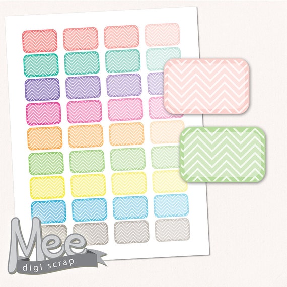 Vintage Chevron Half Box Planner Stickers set of 10 Chevron Half Box ...