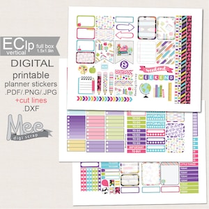 School Printable Planner Stickers for Eclp,back to School Planner ...