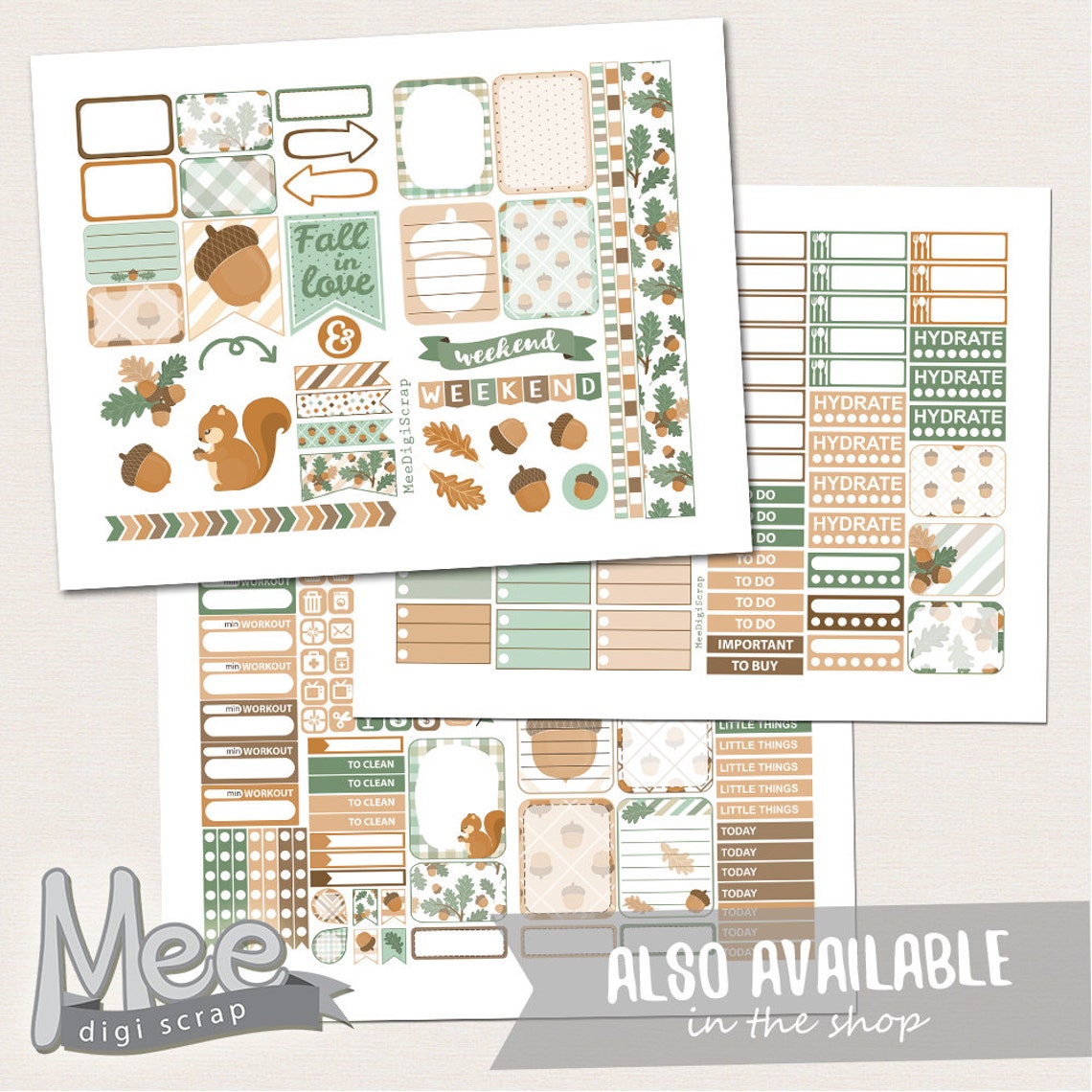 Autumn planner stickersFall printable planner stickers for | Etsy